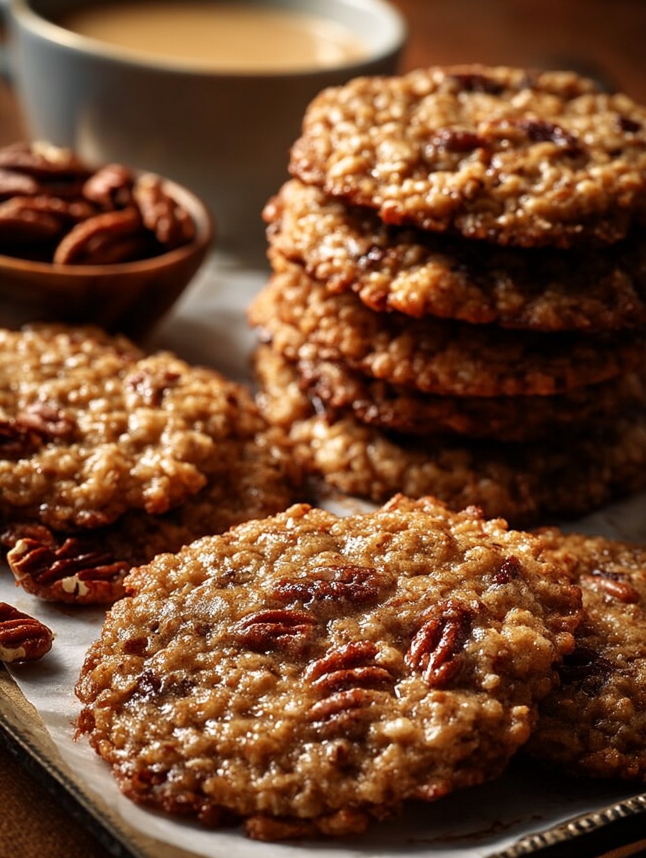 Bakery-Style Pecan Pie Oatmeal Cookies - cookinglayer.com