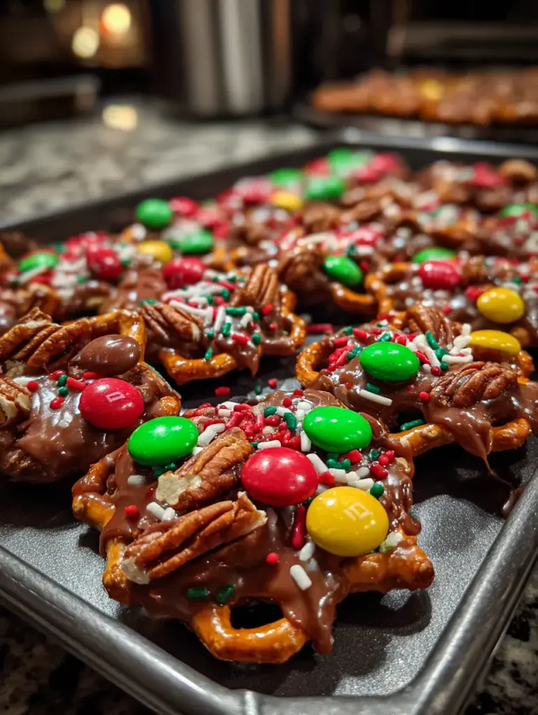 Christmas Rolo Pretzel Crunch Clusters